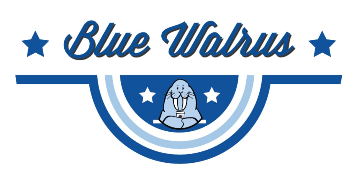 QR code showcase for Blue Walrus's website.